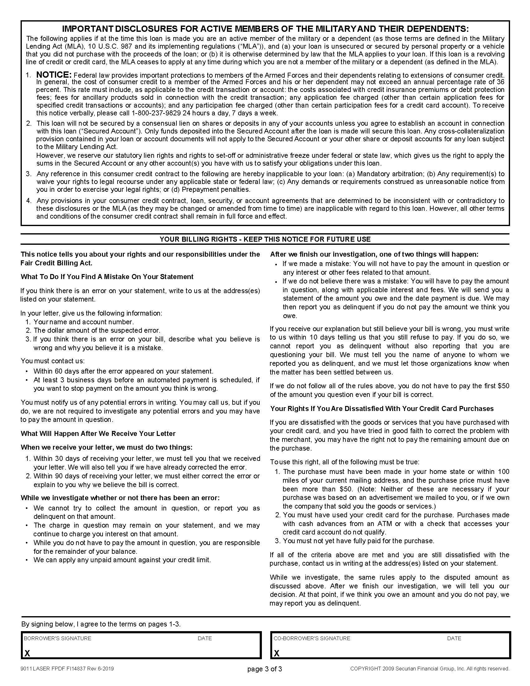 Credit Card Disclosure & Agreement | SRP Federal Credit Union